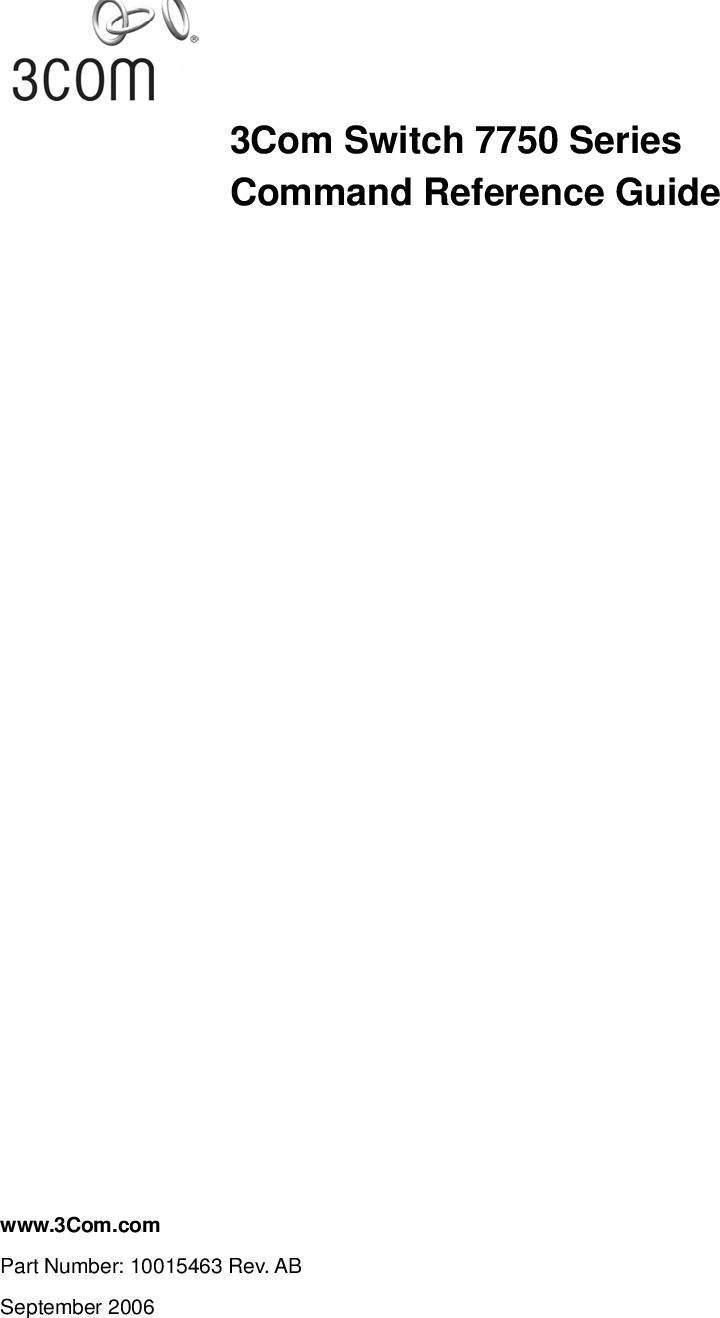 3Com 7750 Series Switch Command Reference Guide User Manual To The 3c2a2617 a1bb 45ef 879a ...