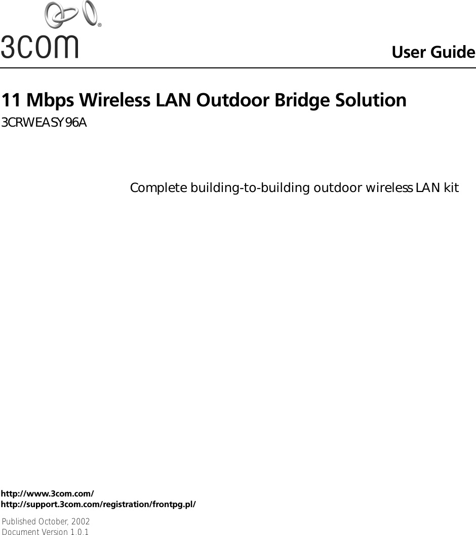 3Com WL306B Wireless Outdoor Access Point User Manual Brg