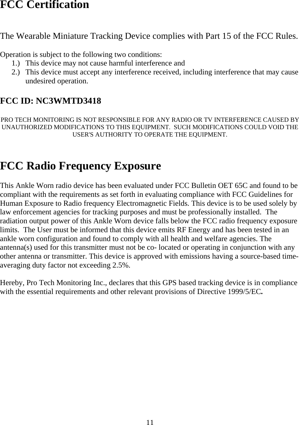 3M Electronic Monitoring WMTD3418 ANKLE WRIST WORN GPS TRACKING DEVICE ...