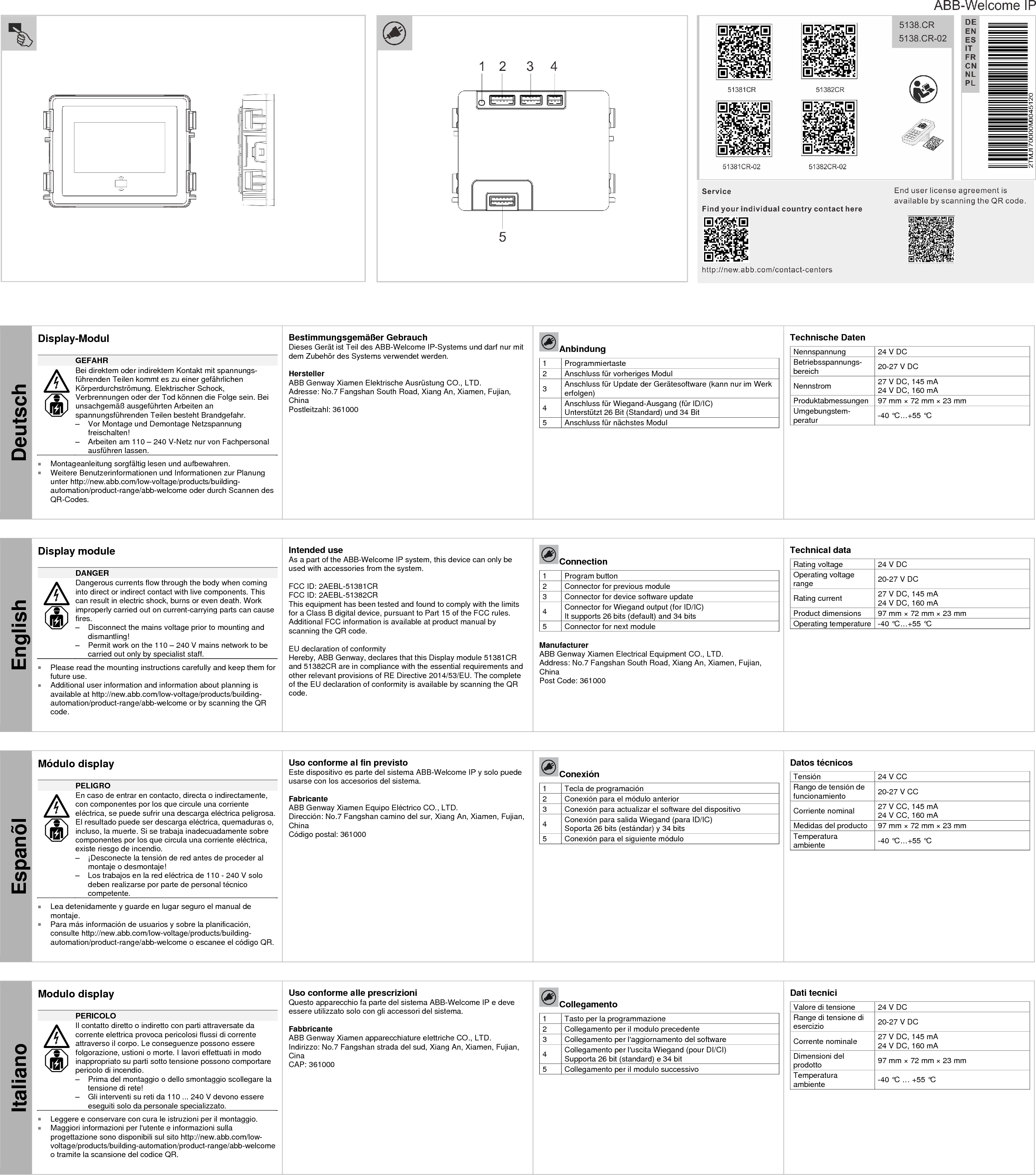 ABB Genway Xiamen Electrical Equipment 51382CR Display module with IC ...