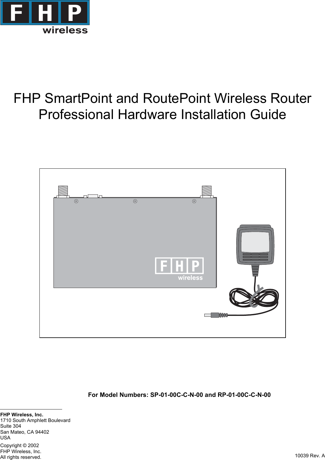 ABB SP-01-00C-C Smartpoint/Routepoint Wireless Router User Manual FHP ...