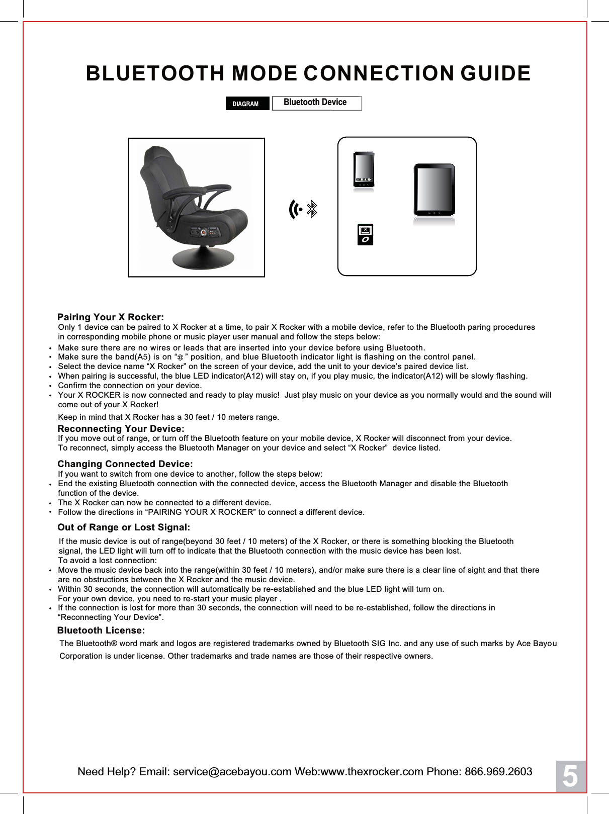 ACE BAYOU BT21C X ROCKER CHAIR User Manual 3324CR