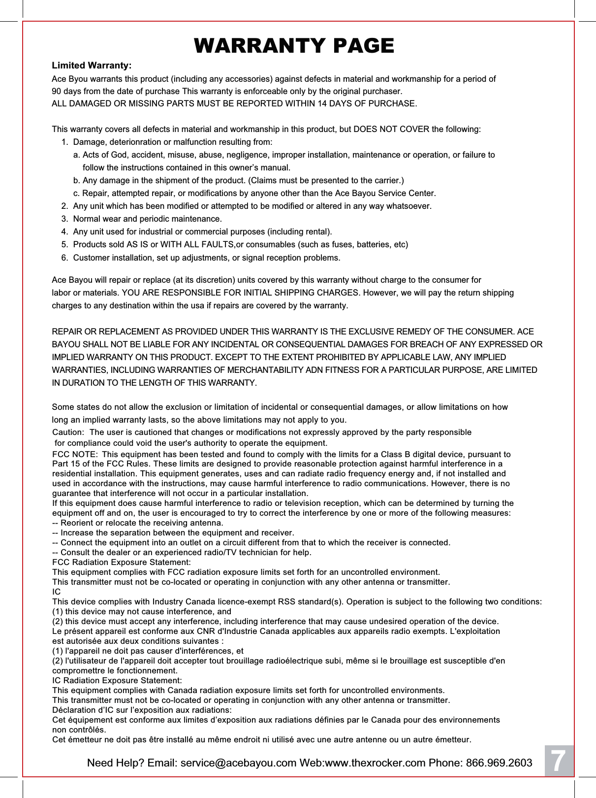 ACE BAYOU BT21C X ROCKER CHAIR User Manual 3324CR