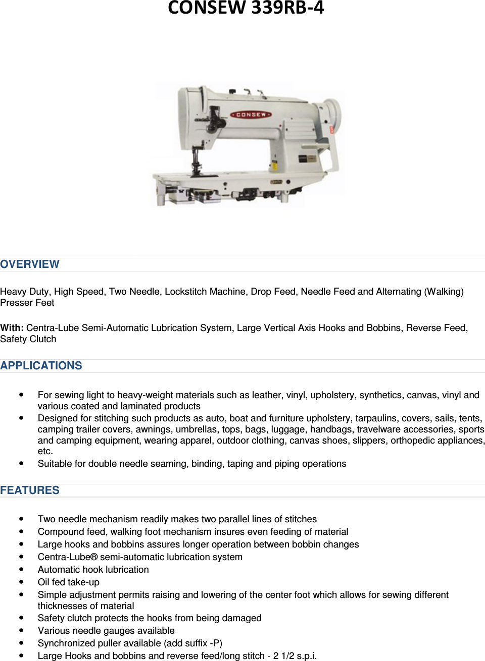 ACE&EASTMAN 339Rb 4 CONSEW User Manual