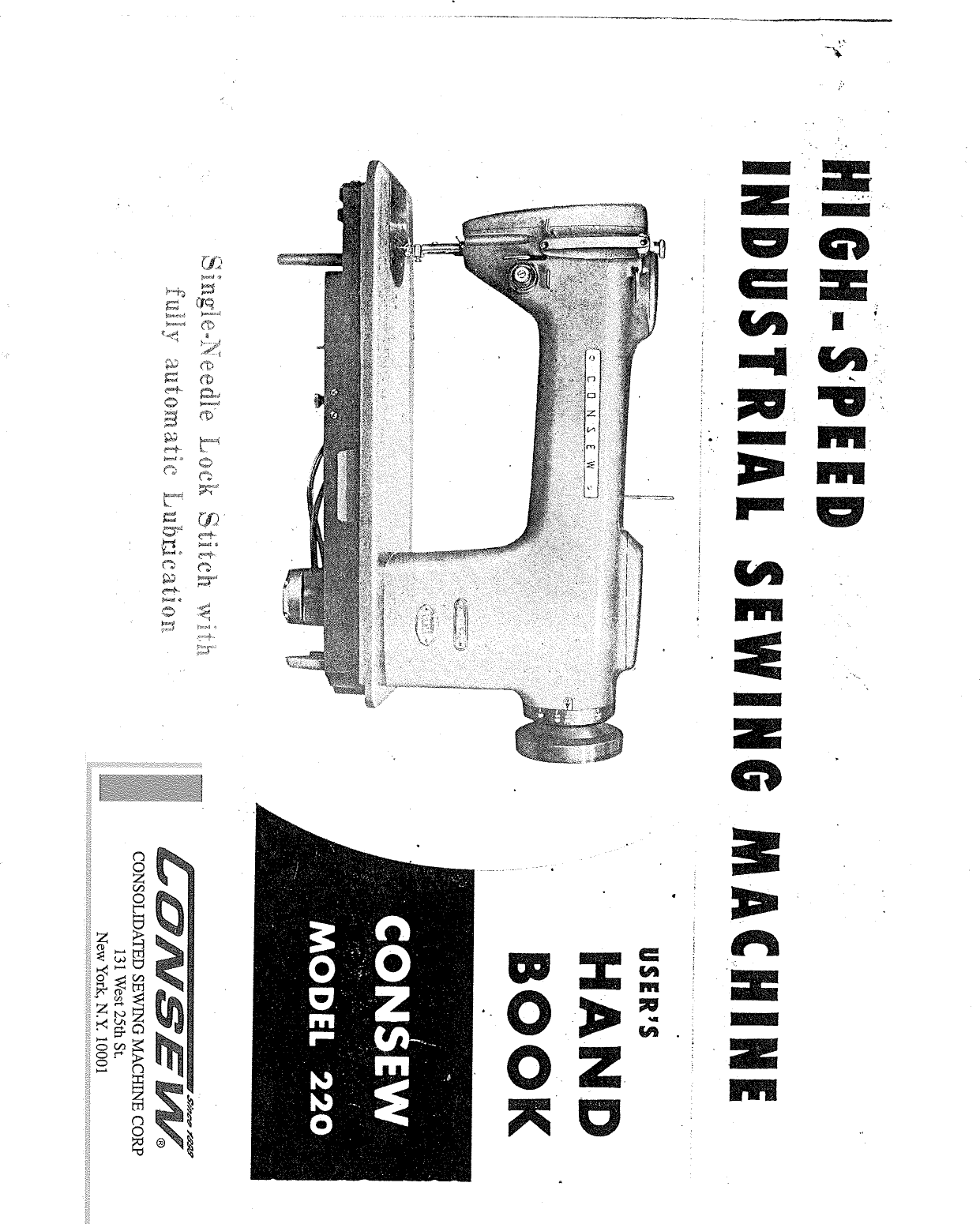 ACE&EASTMAN Consew 220 Instruction Manual User
