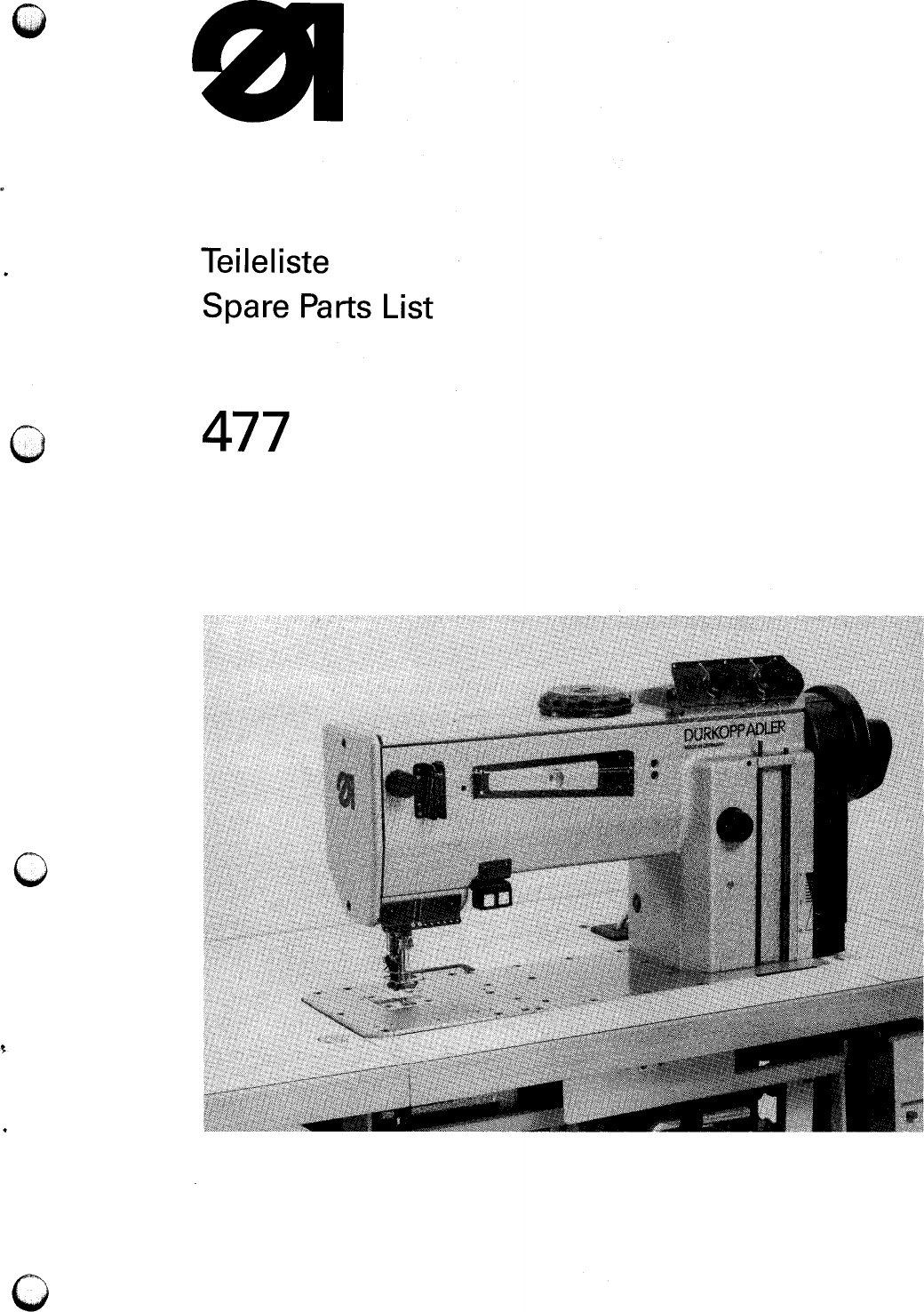 ACE&EASTMAN Durkopp 477 User Manual