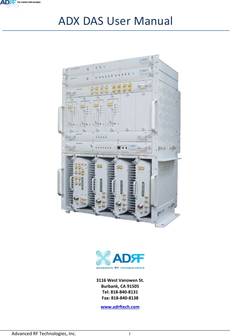 ADRF KOREA ADX-R-78P DAS (Distributed Antenna System) User Manual Rev3 ...
