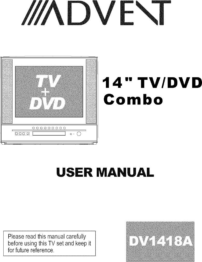 ADVENT TV/VCR Or DVD Combo Manual L0520217
