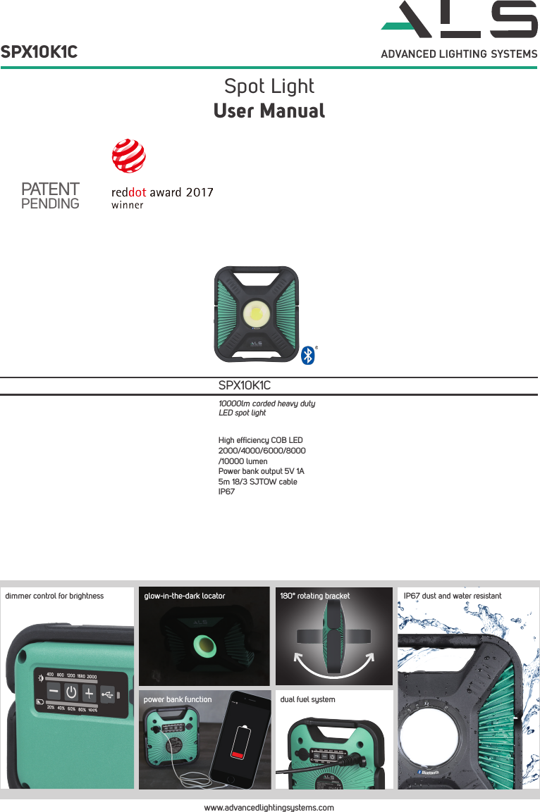 AEC Lighting Solutions SPX10K1C LED Spot Light User Manual