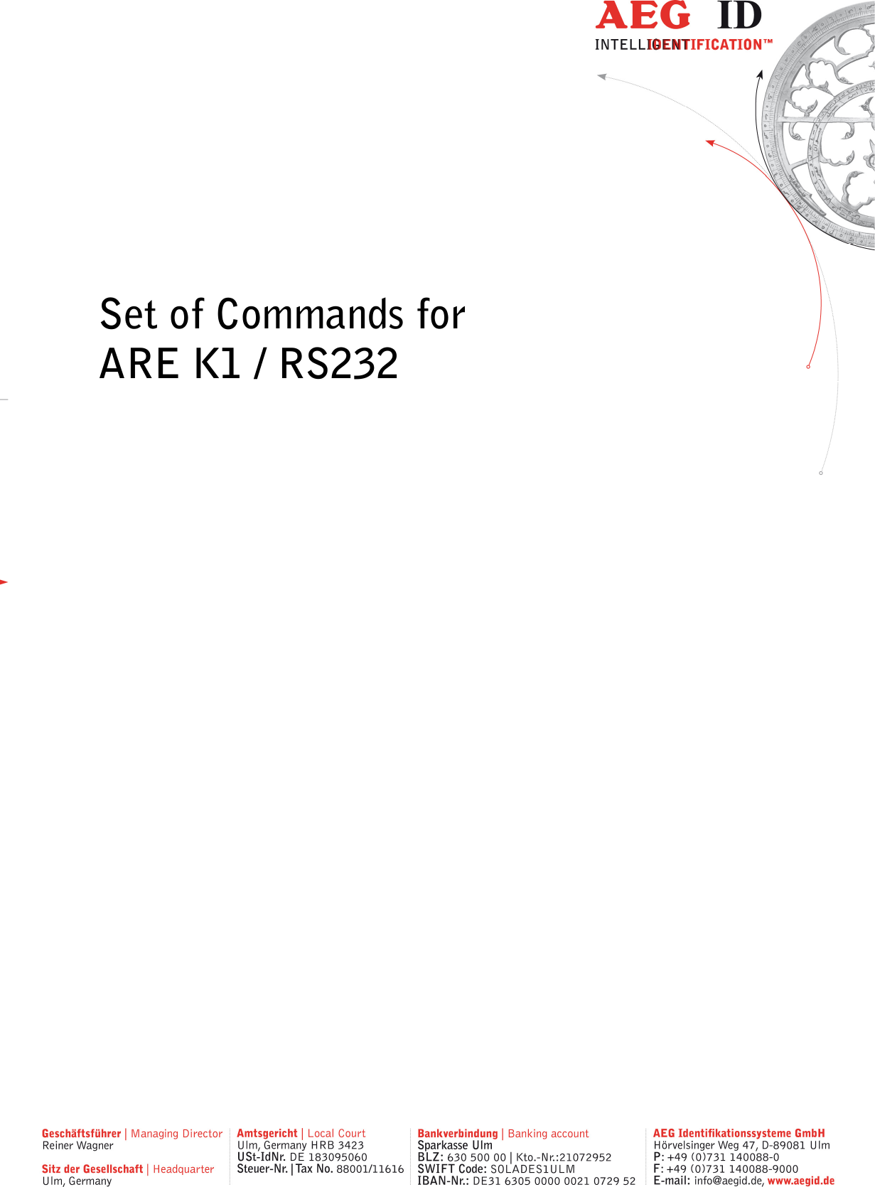 AEG Identifikationssysteme AREK1-1 RFID Reader User Manual ARE K1 set ...