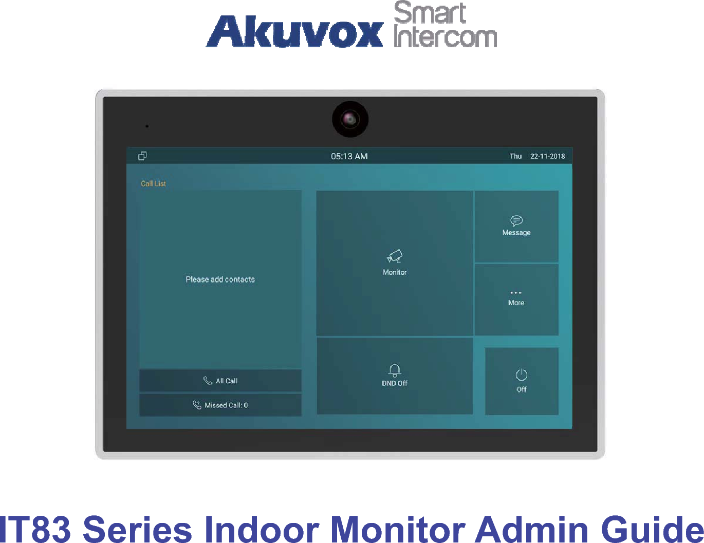 AKUVOX IT83X Indoor Monitor User Manual
