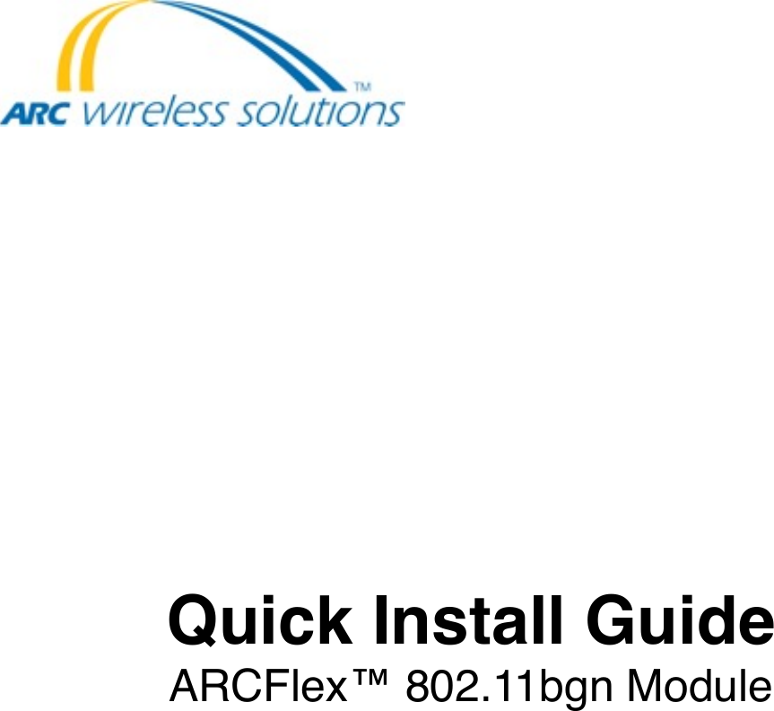ARC Wireless AFM1 802.11 b/g/n MODULE BROADBAND DIGITAL TRANSMISSION ...
