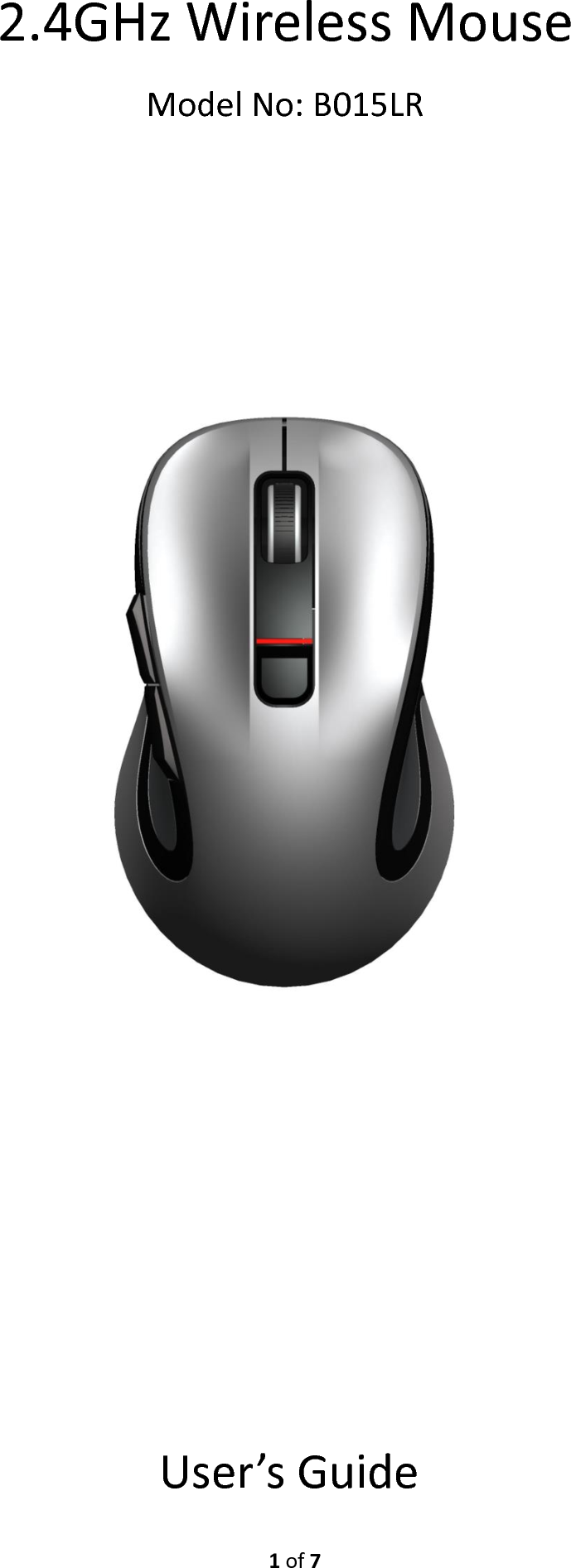 ARESON Technology CB0030 2.4GHz Wireless Mouse User Manual