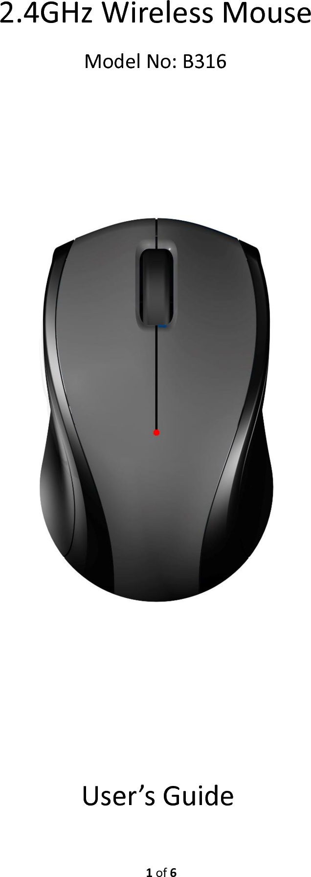 ARESON Technology CB0032 2.4GHz Wireless Mouse User Manual