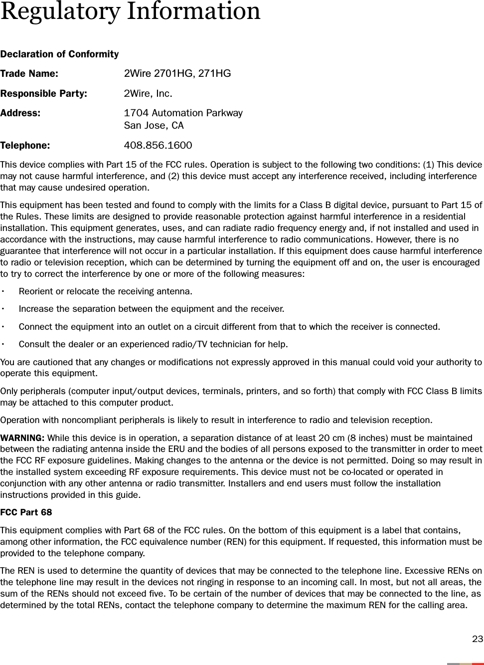 ARRIS 2W2701 Wireless Gateway User Manual 2701 Gateway IG