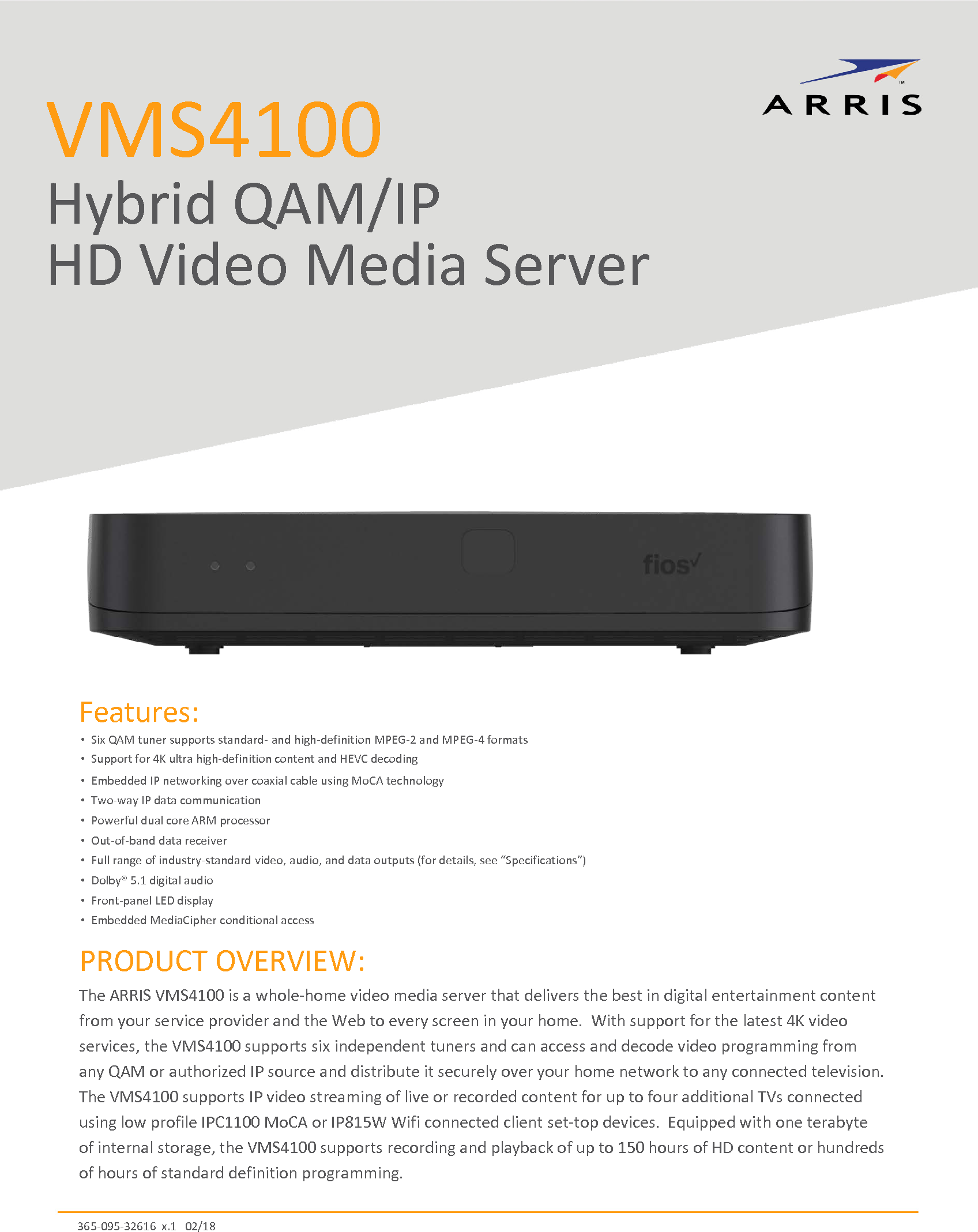ARRIS VMS4100V1 Hybrid QAM/IPHD Video Media Server User Manual ...