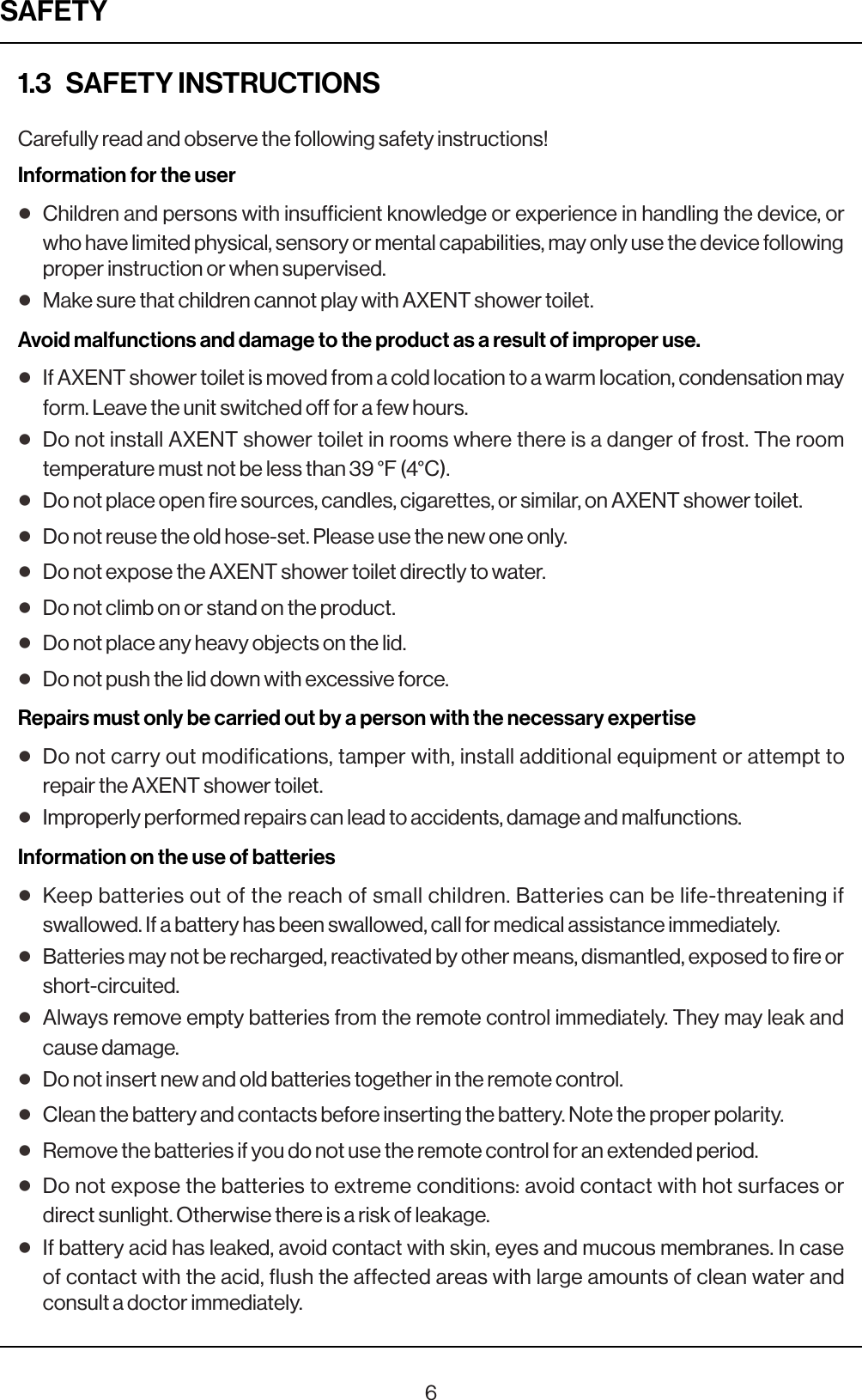 AXENT PRIMUS Tankless toilet User Manual
