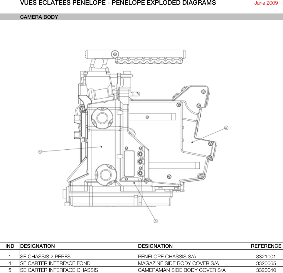 Aaton Penelope Exploded Diagrams Diagram SPARE PARTS LIST
