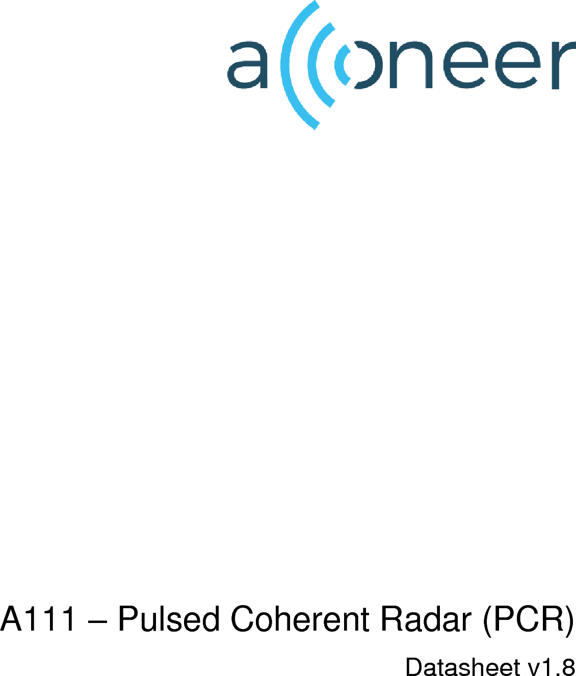 Acconeer A1 SRD (Short Range Device) User Manual A111