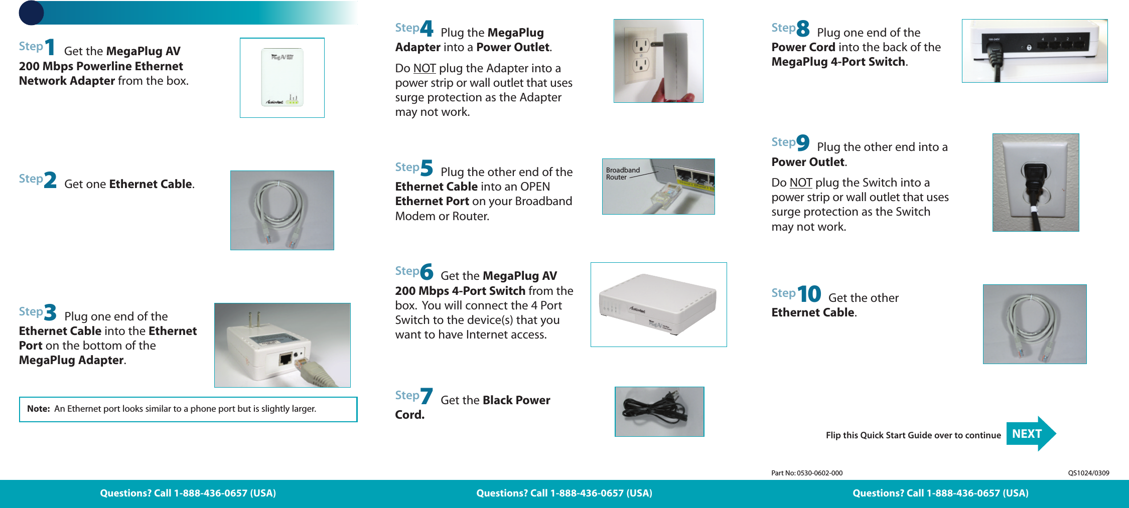 Actiontec Hpe400Avp Quick Start Guide MP 4PH&EA Kit QS2