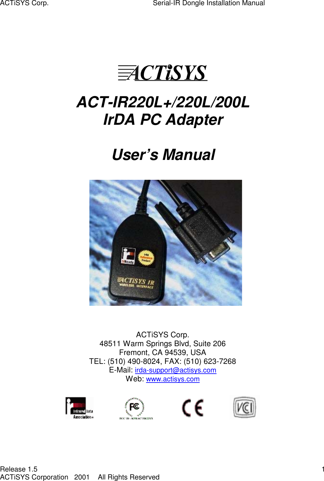 Actisys Act Ir200L Users Manual