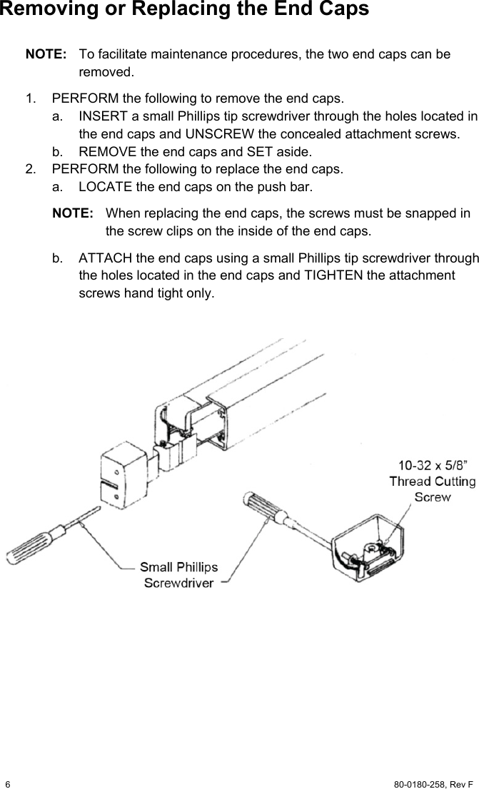 Adams Rite 80 0180 258_F 3600/8500/8600 CVR Exit Device Owner's Manual ...