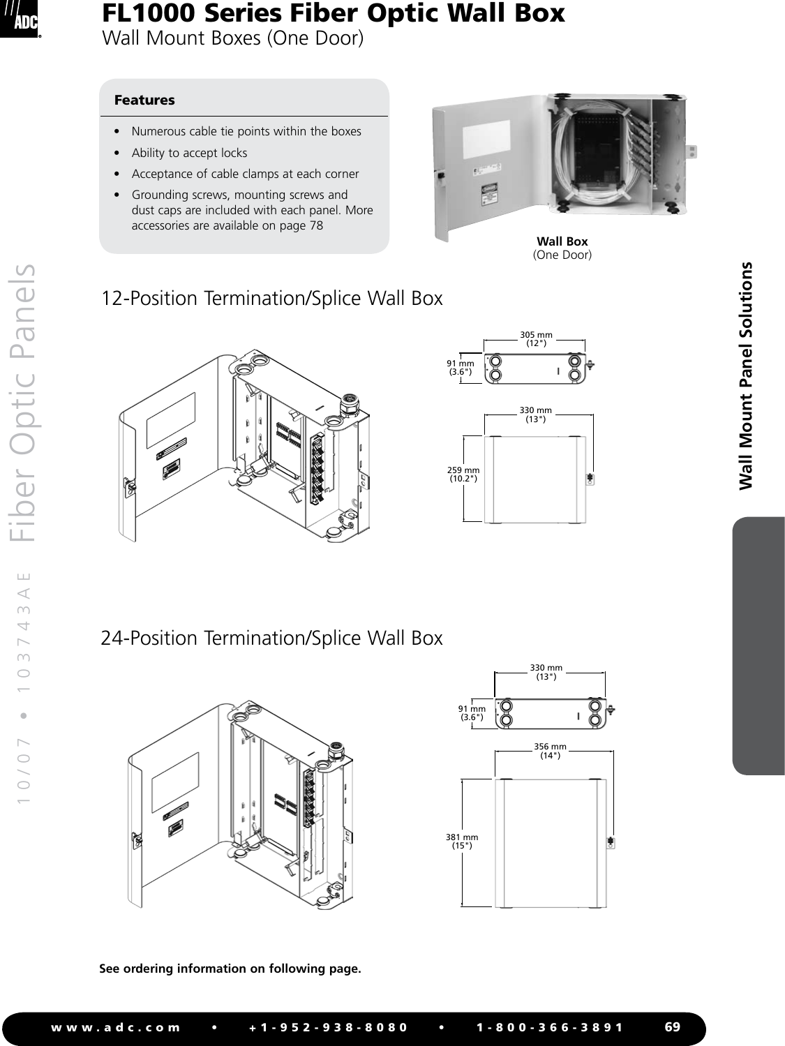Adc Fl1000 Series Users Manual Fiber Optic Panels (FOP)