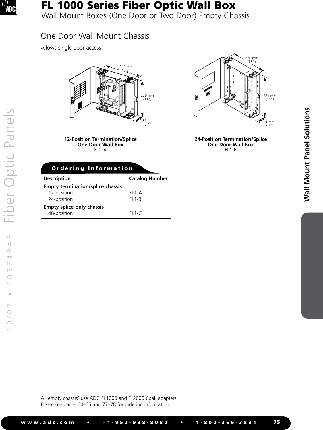 Adc Fl1000 Series Users Manual Fiber Optic Panels (FOP)