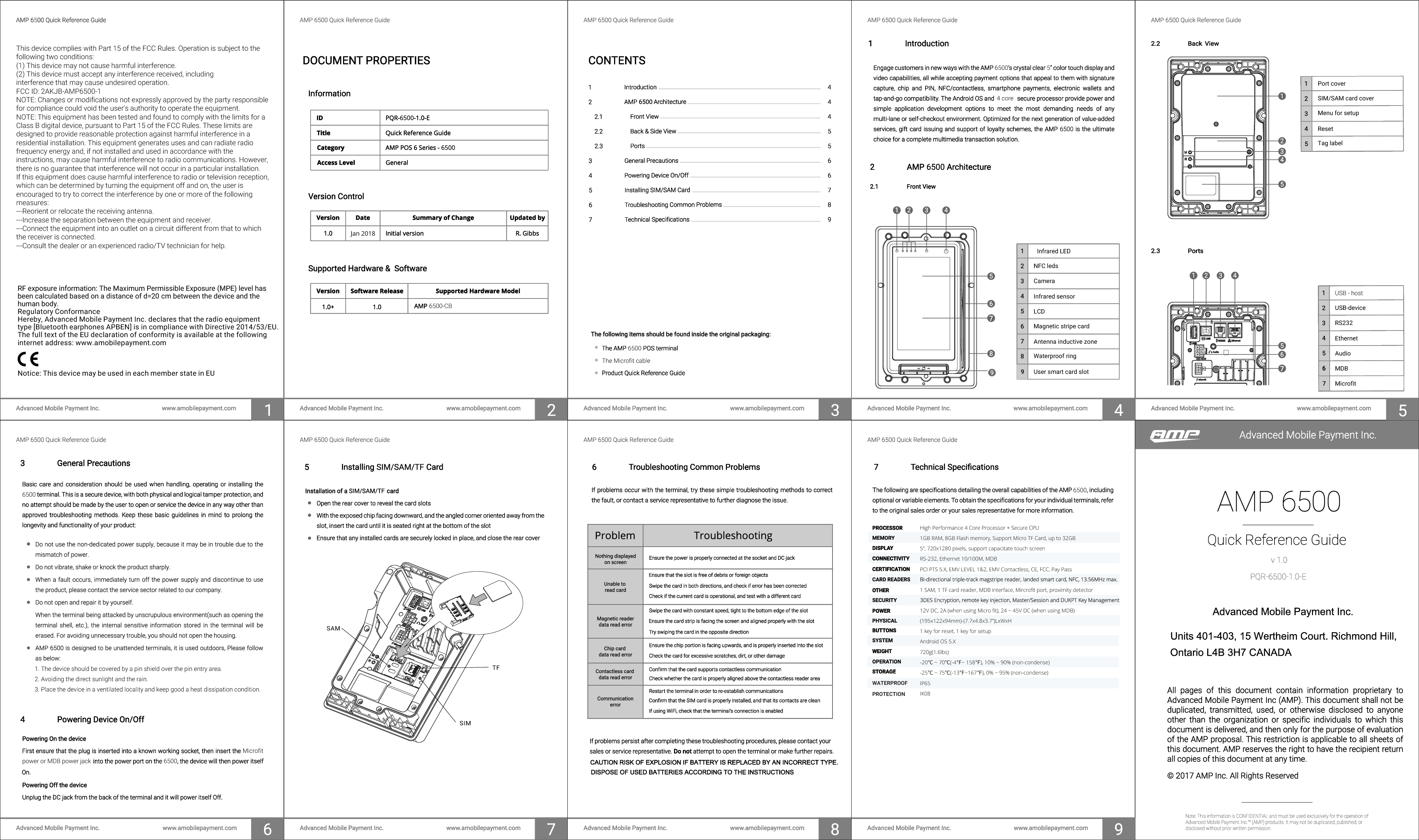 Advanced Mobile Payment AMP6500-1 AMP 6500 User Manual 5310 AMP