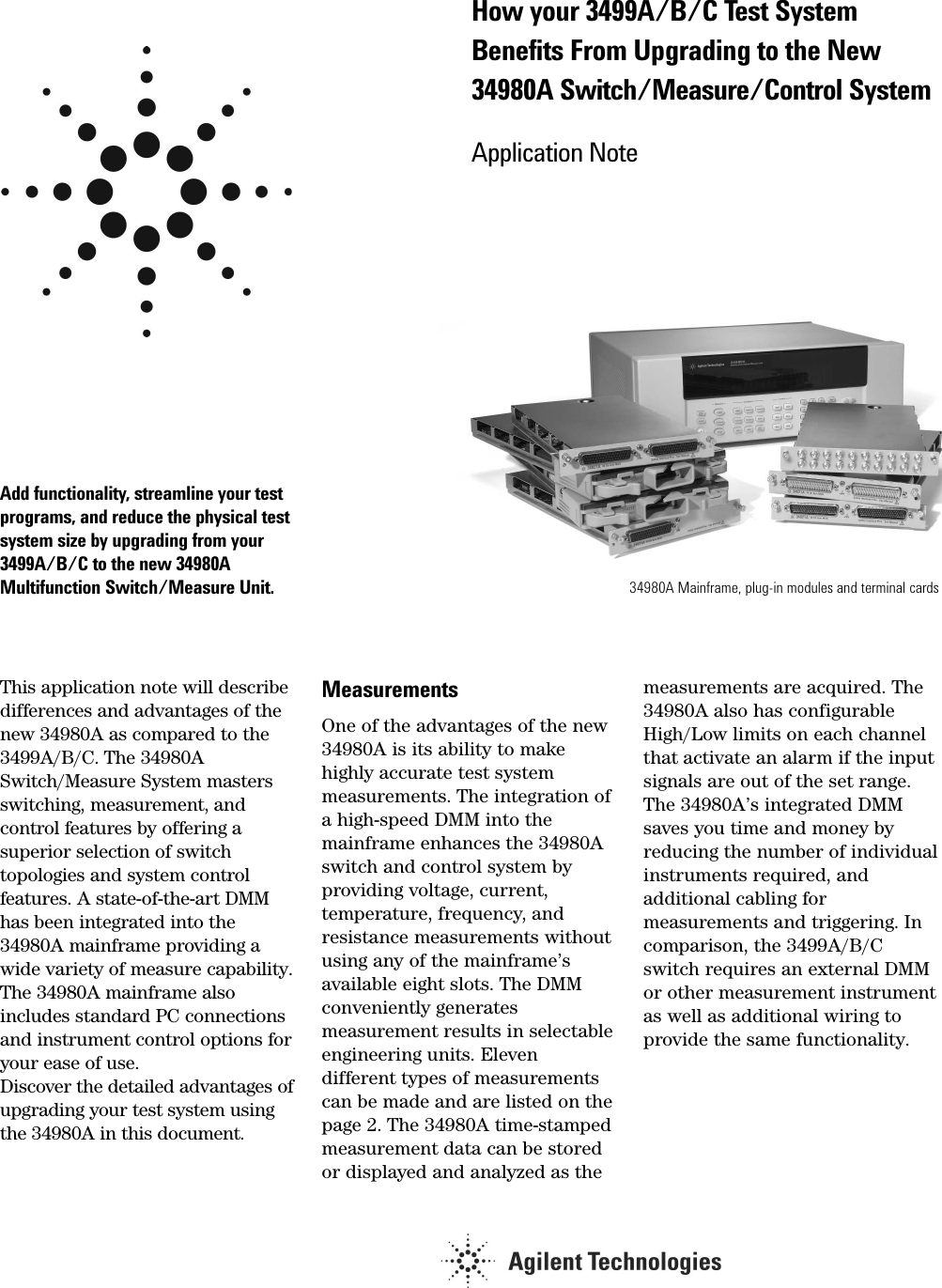 Agilent Technologies 34980A Users Manual TSOP.brief