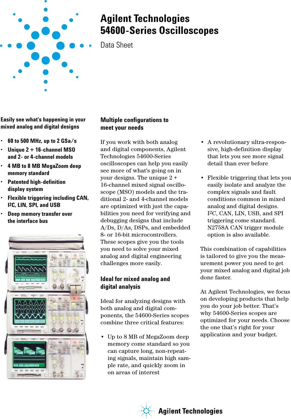 Agilent Technologies 54600 Series Users Manual 5968 8152EN
