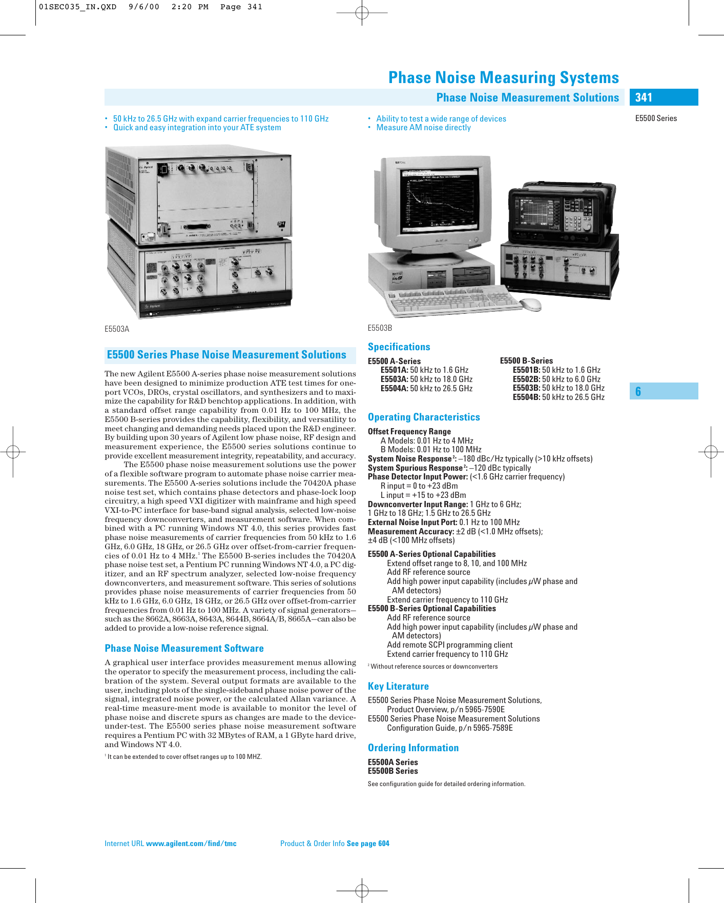 Agilent Technologies E5500 B Series Users Manual 01SEC001_IN