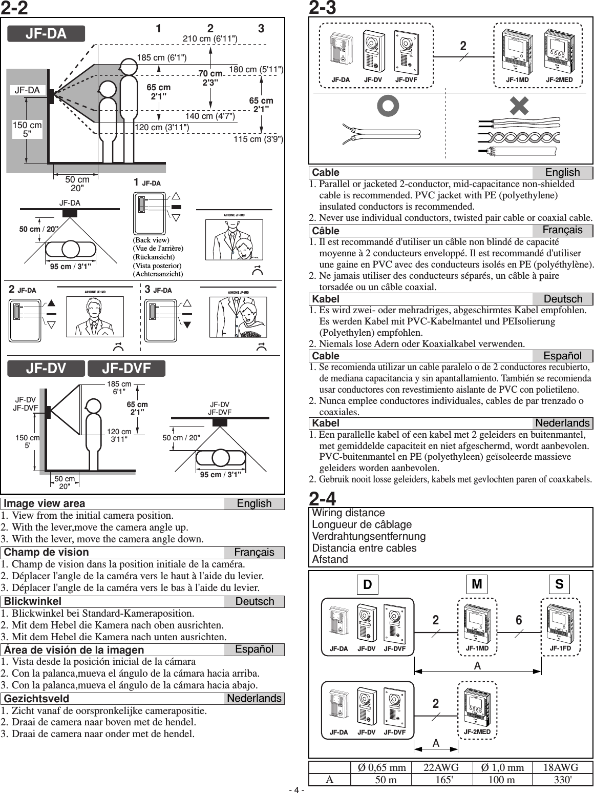 Aiphone JF DA_M DA, DV, DVF Instructions DA DV Instr