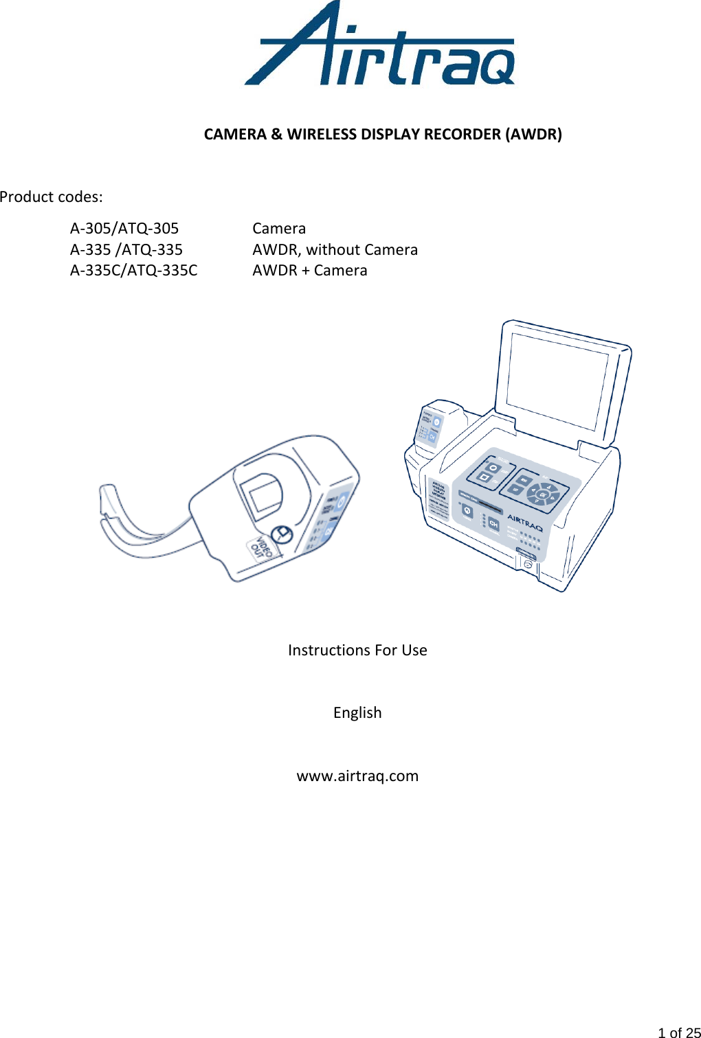 Airtraq CAM58 A-305/ATQ-305 User Manual ENGLISH