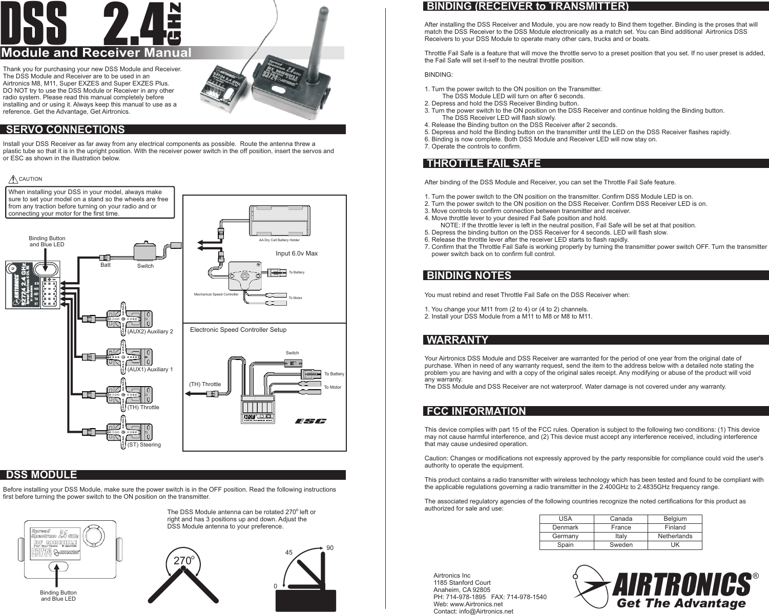 Airtronics ATX038 Radio controller module for RC Models User Manual DSS ...
