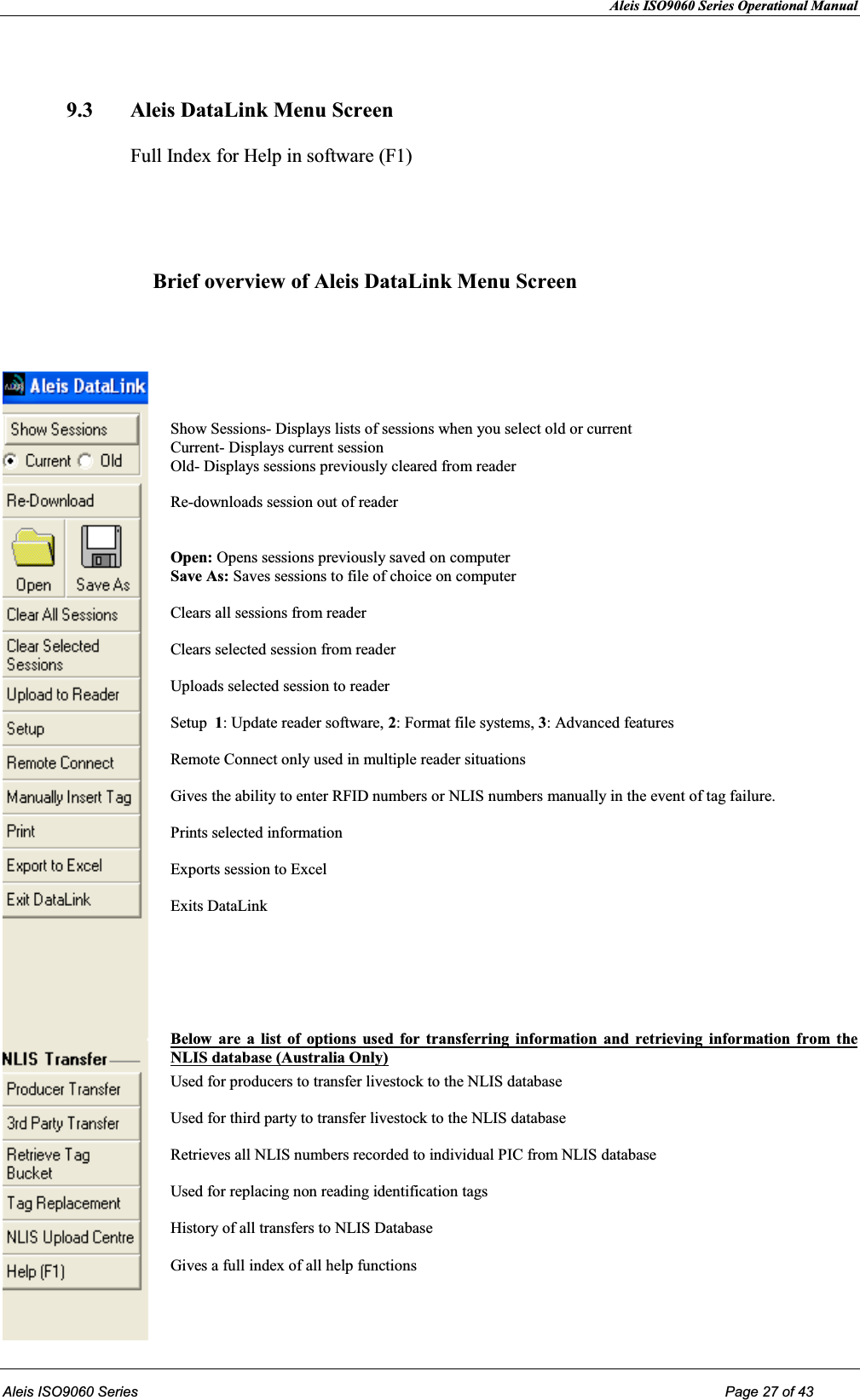 Aleis 9060 9060 SERIES ISO RFID READER User Manual 1