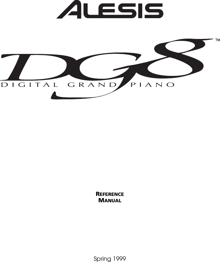 Alesis Dg8 Users Manual 1.0