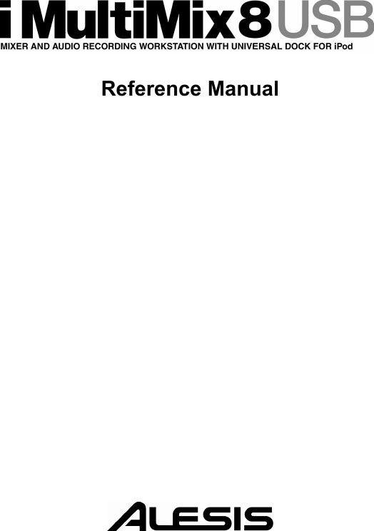 Alesis Imultimix 8 Usb Reference Manual RevC