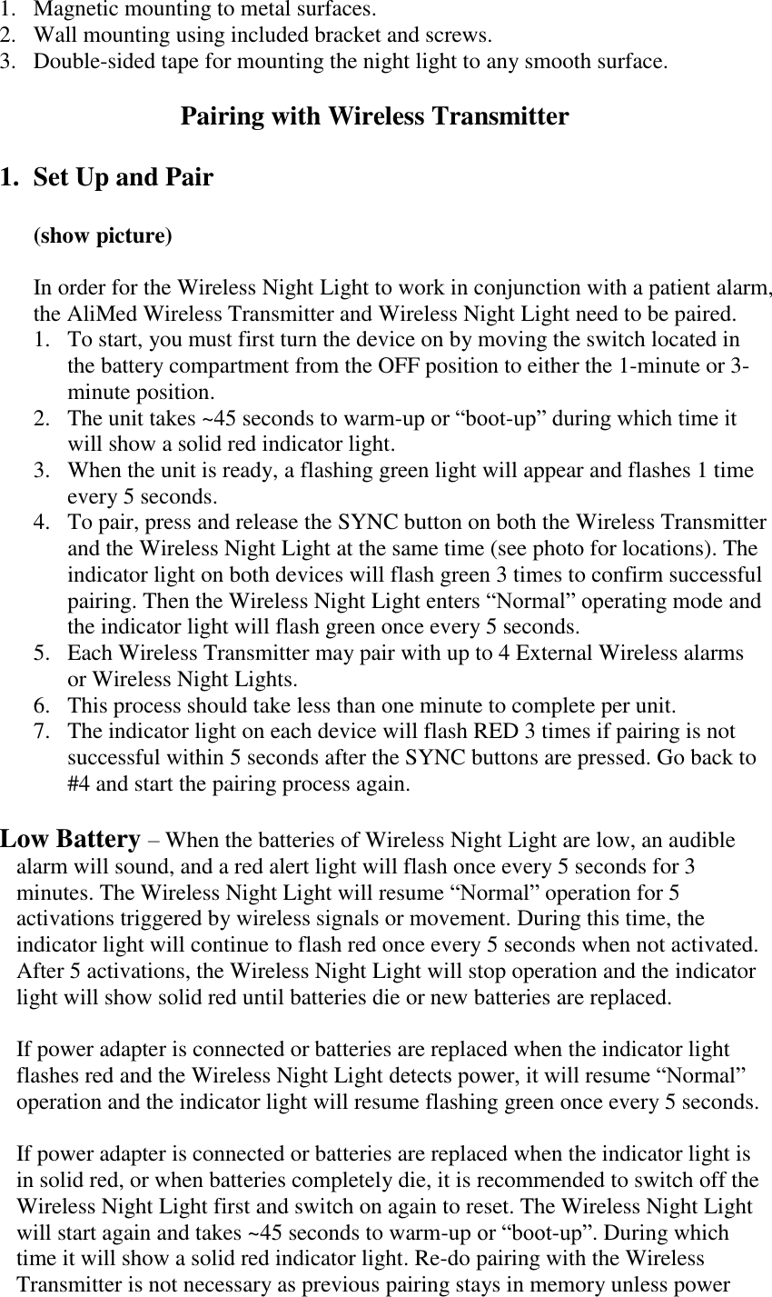 Alimed 24GNITEWFLT Wireless Night Light User Manual