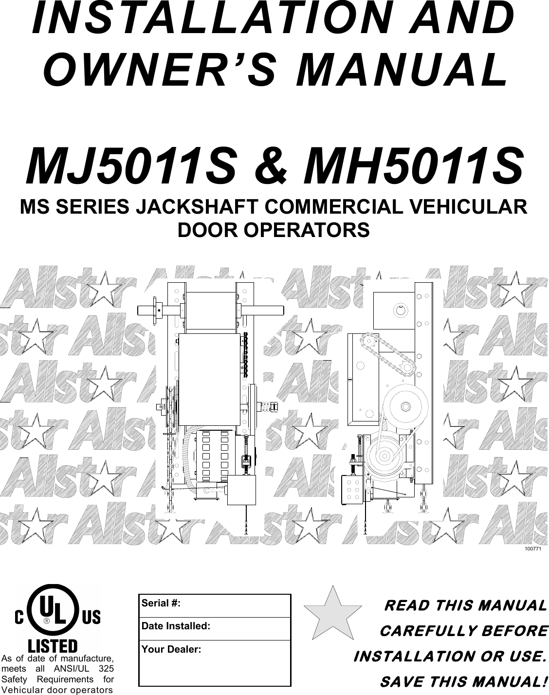Allstar Products Group Mh5011S Users Manual 190 112914B MJ5011S Aug 2007 allstar-products-group-mh5011s-users-manual-190-112914b-mj5011s-aug-2007