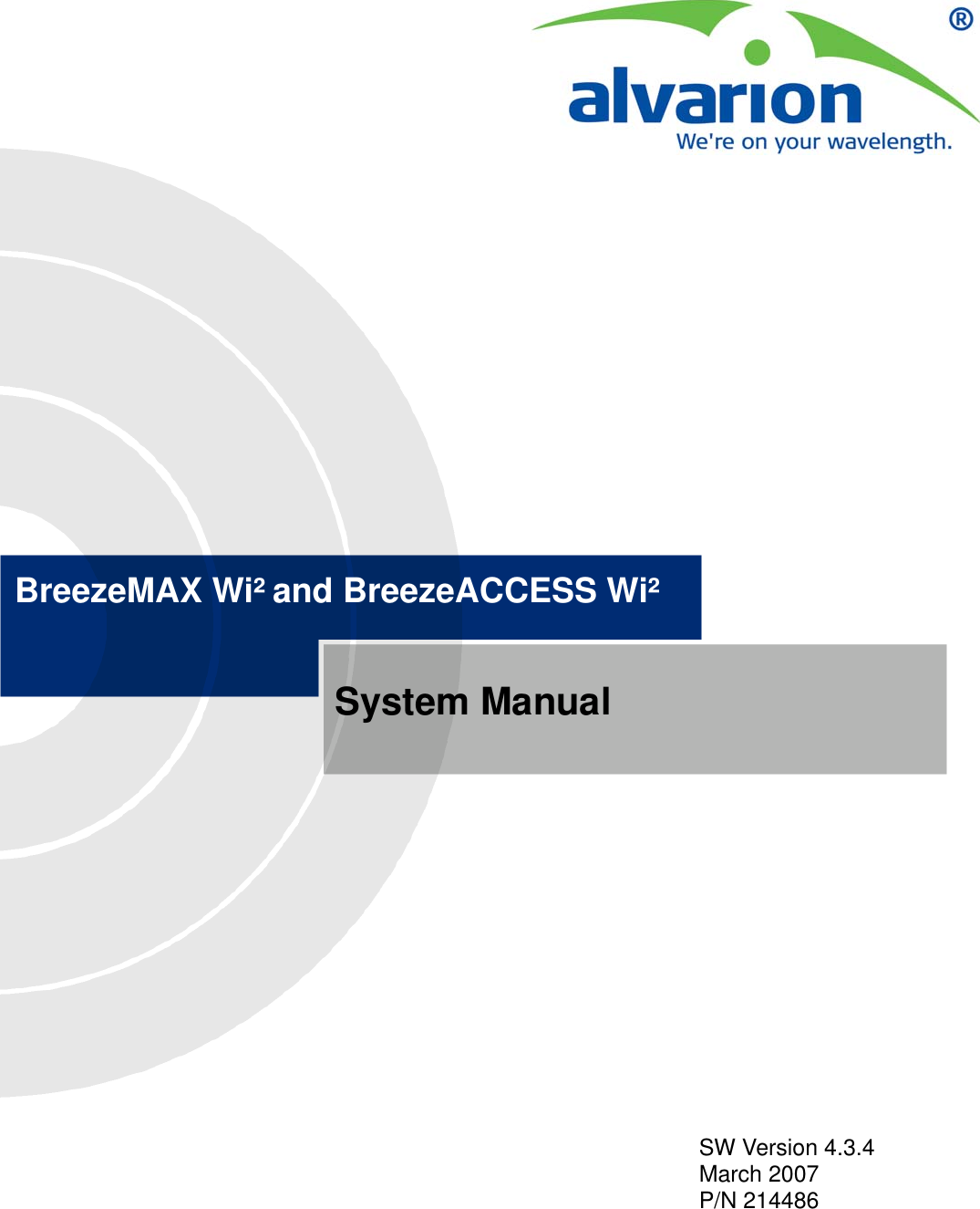 Alvarion Breezemax Wi And Breezeaccess 214486 Users Manual Wi² System
