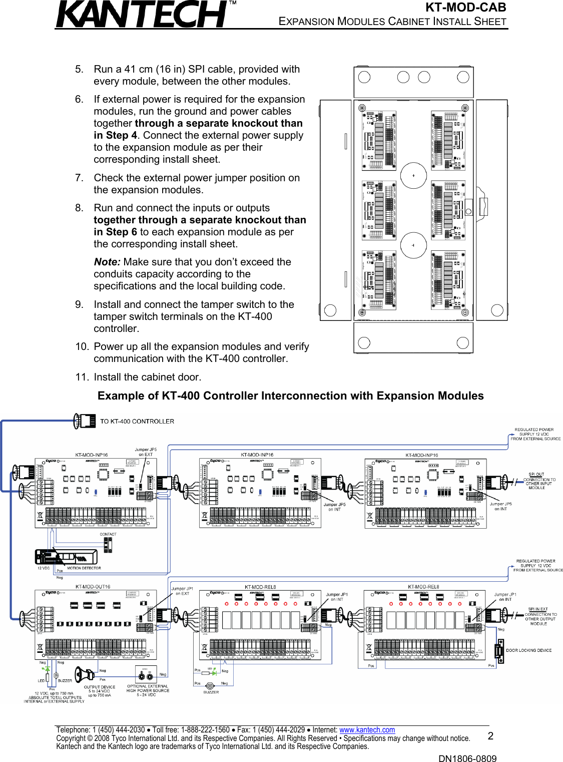 American Dynamics Expansion Modules Cabinet Kt Mod Cab Users Manual CAB ...