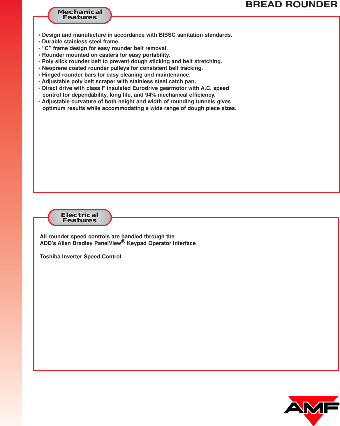 Amf Bread Bounder Users Manual Rounder X150