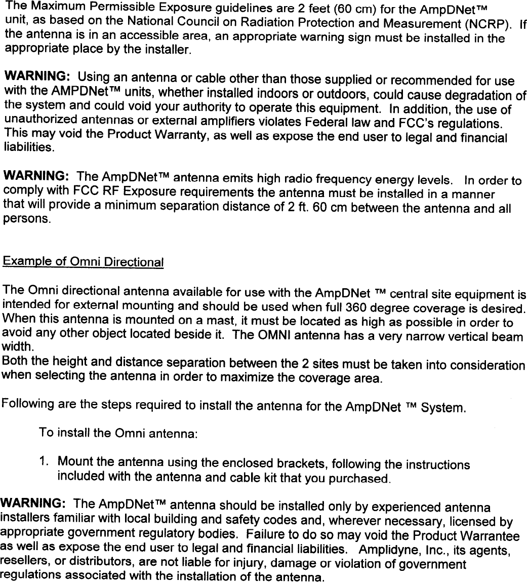 Amplidyne AMP2425-27S AmpDNet System User Manual labretlif