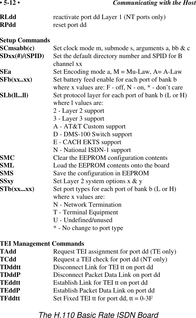 Amtelco 258A008 H.110 Basic Rate Interface ISDN User Manual