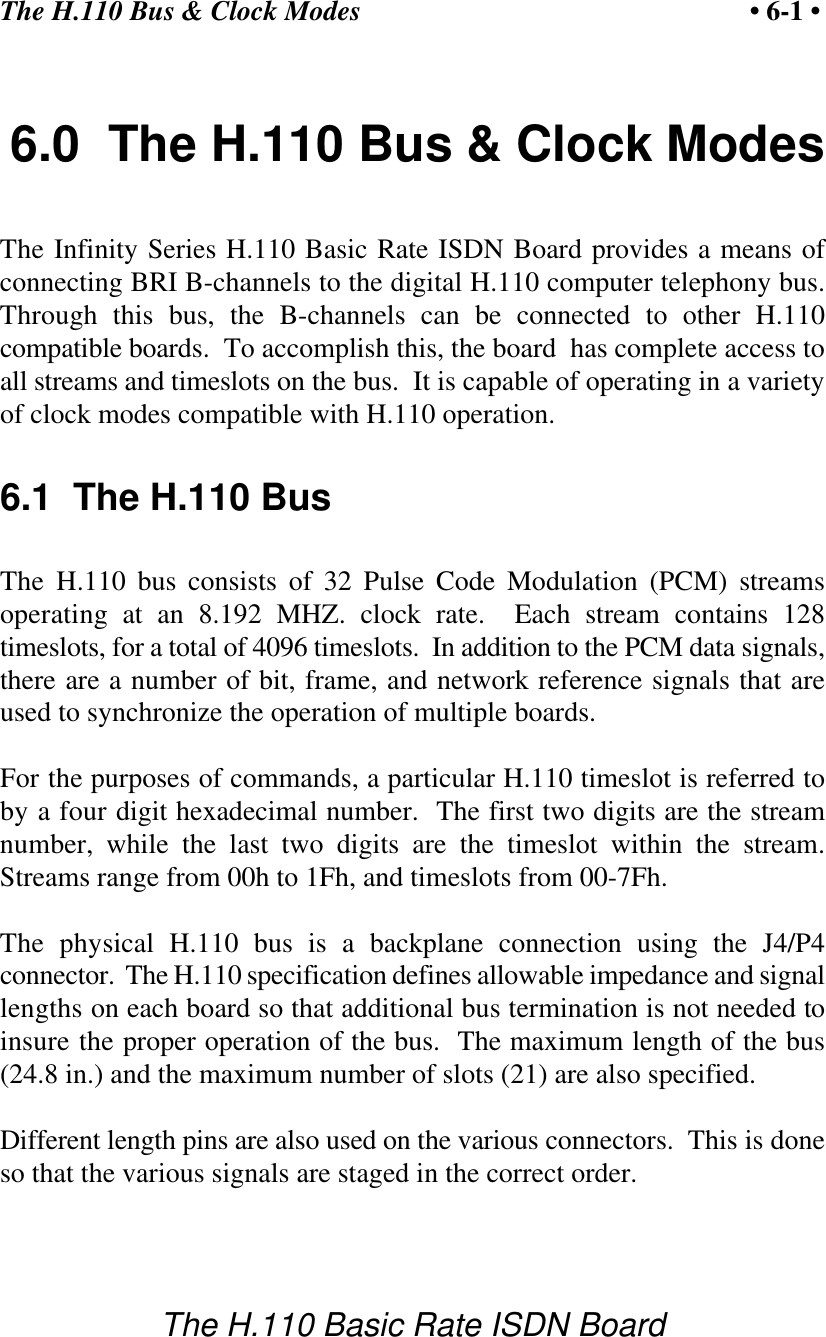 Amtelco 258A008 H.110 Basic Rate Interface ISDN User Manual
