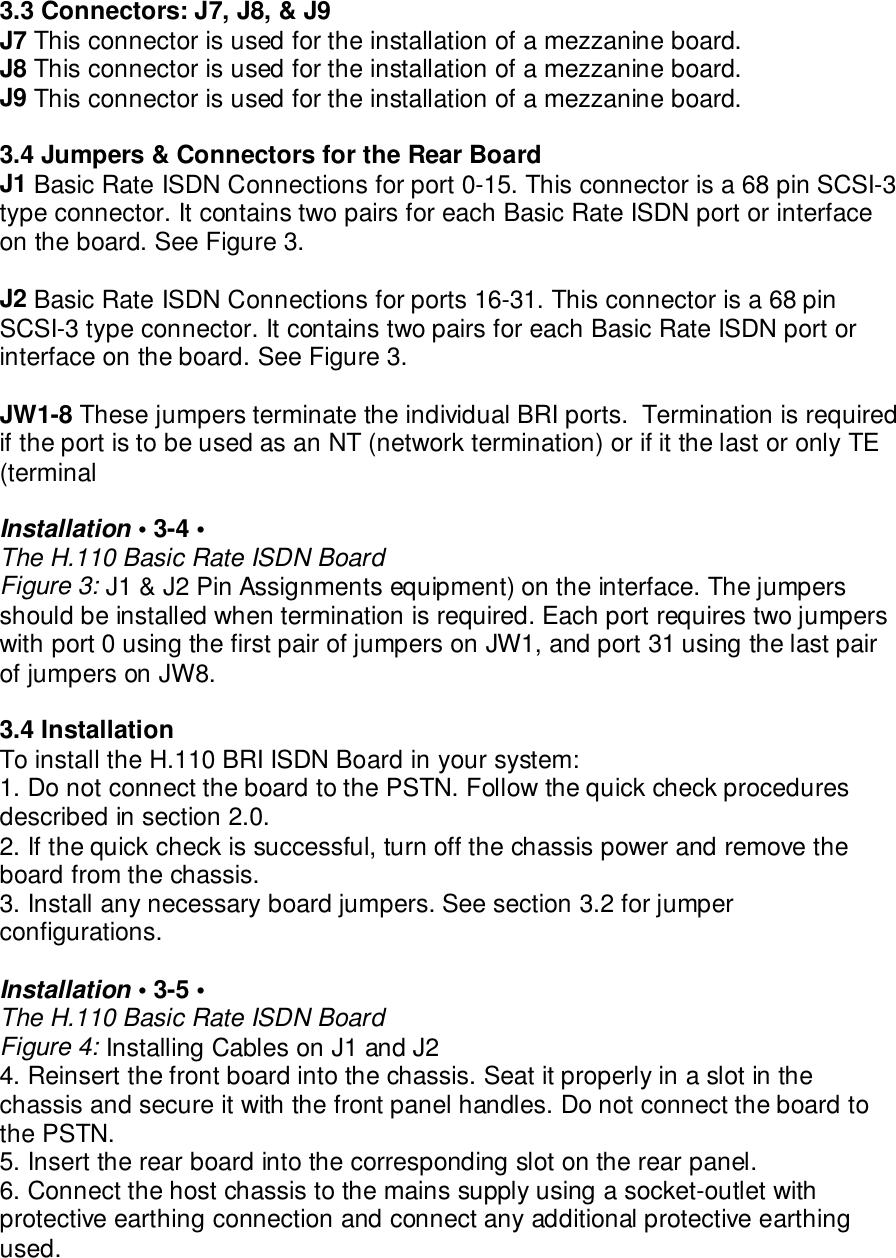 Amtelco 258A008 H.110 Basic Rate Interface ISDN User Manual users manual