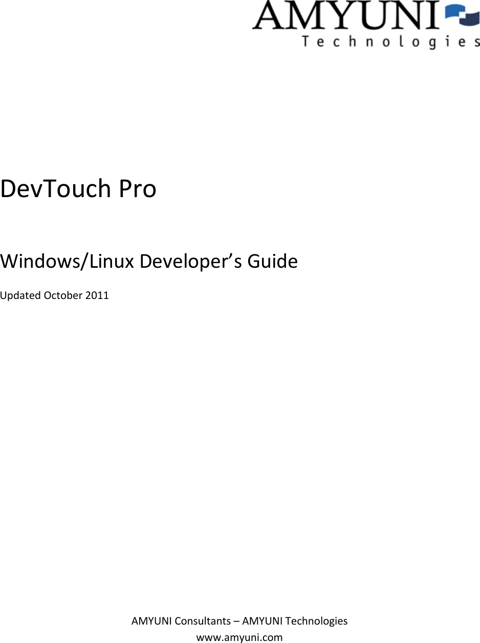 Amyuni Technologies DBLDEV1 Touchscreen Tablet User Manual DevTouch Pro ...