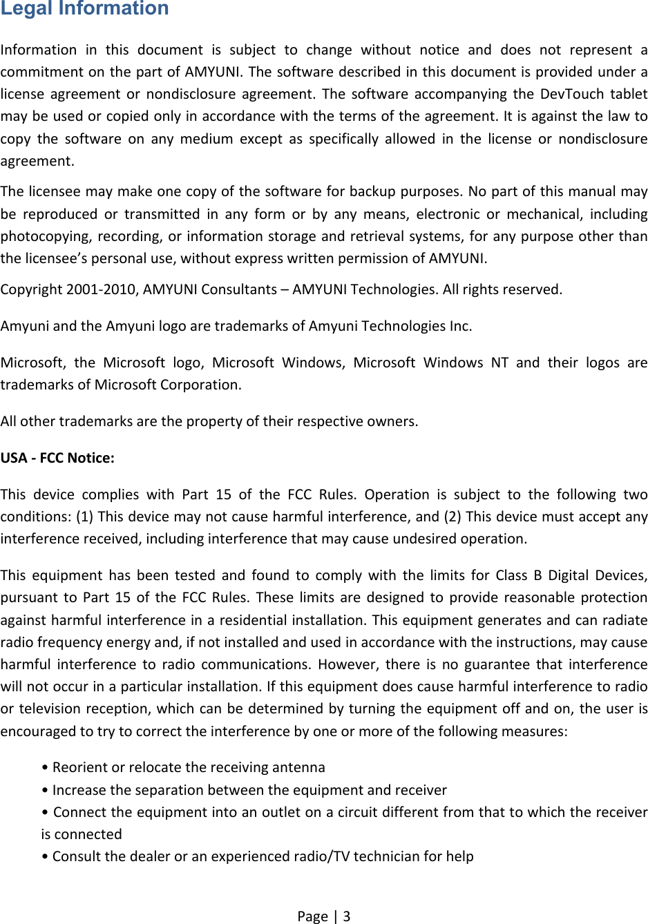 Amyuni Technologies DBLDEV1 Touchscreen Tablet User Manual DevTouch Pro ...