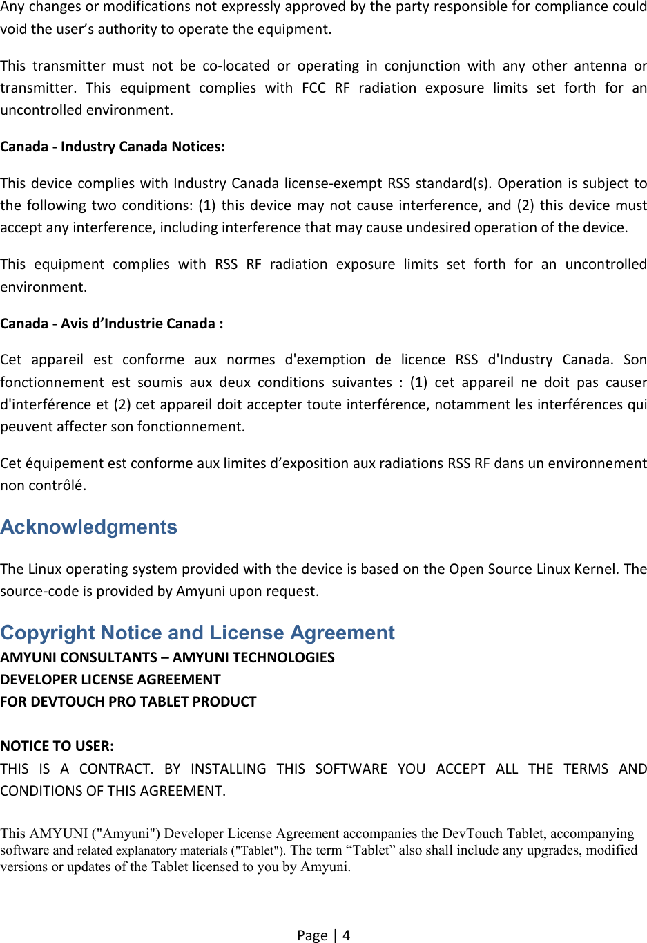 Amyuni Technologies DBLDEV1 Touchscreen Tablet User Manual DevTouch Pro ...
